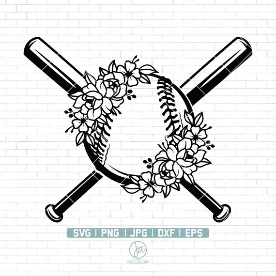 Baseball SVG File Softball Svg Floral Baseball Svg | Etsy