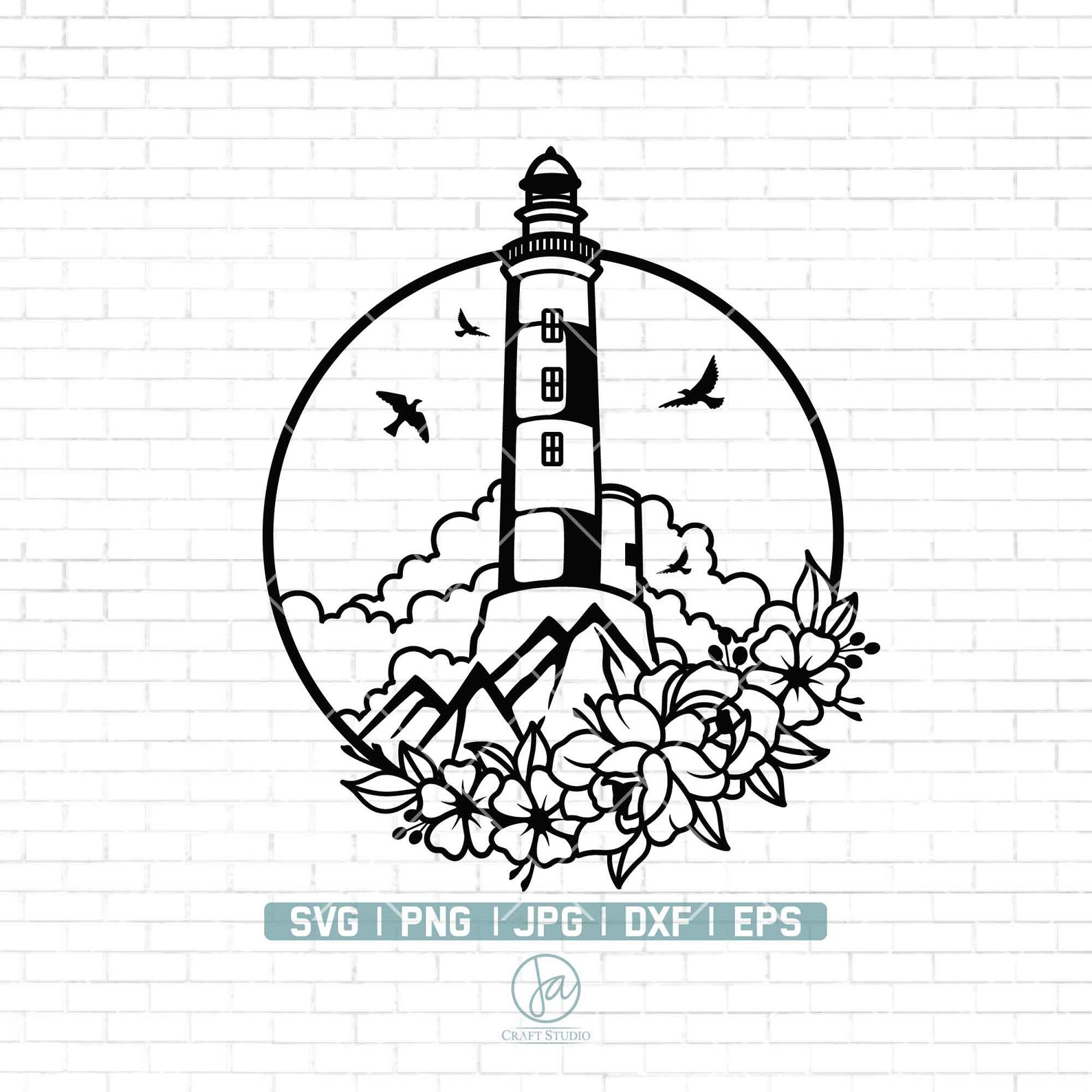 Floral Lighthouse Svg Lighthouse Svg Sea Lighthouse Svg - Etsy