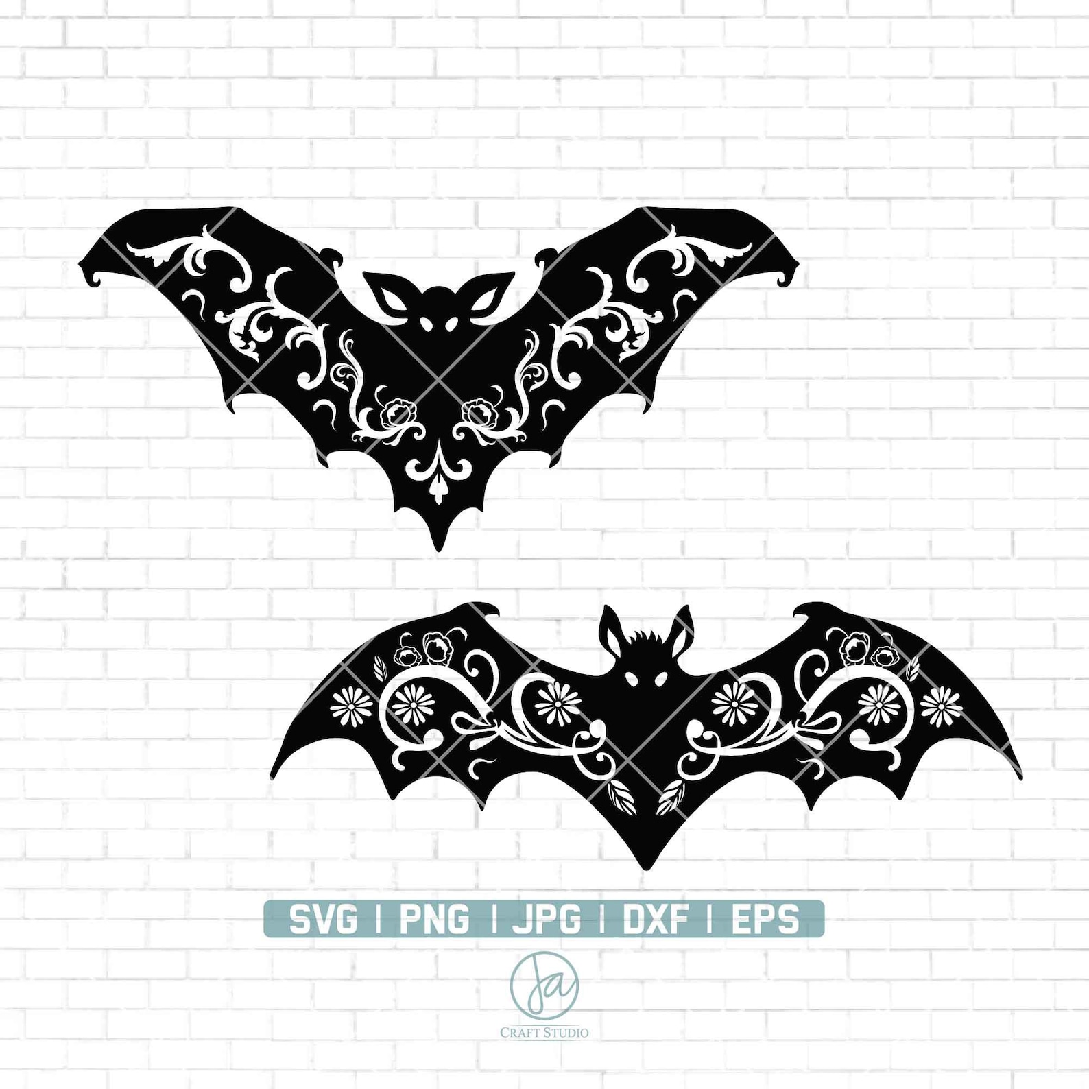 Bat Swirl SVG PNG Floral Bat Svg Bat Svg Halloween Svg - Etsy