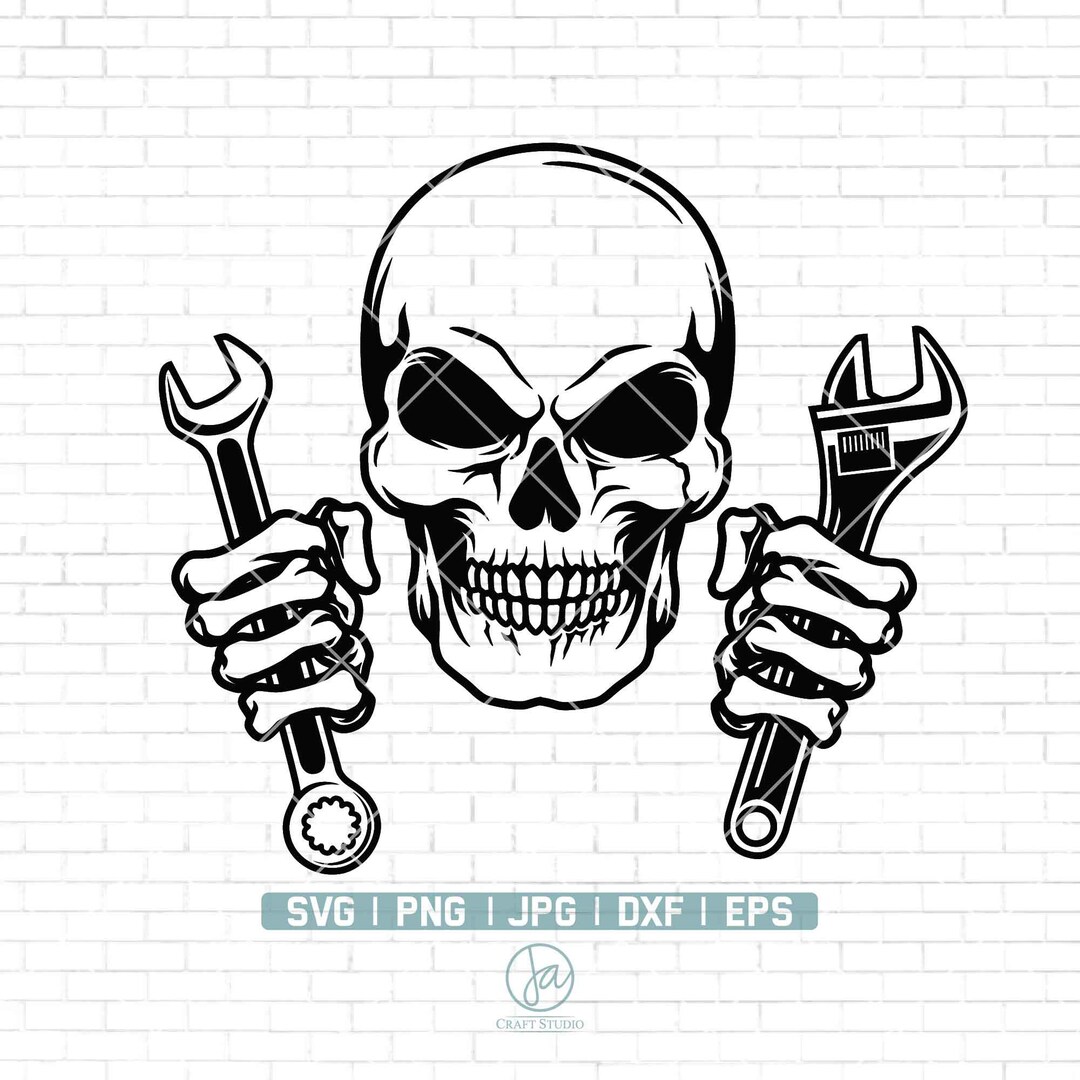 Skull Mechanic Svg | Mechanic Logo | Mechanic Skull Png | Patriotic ...