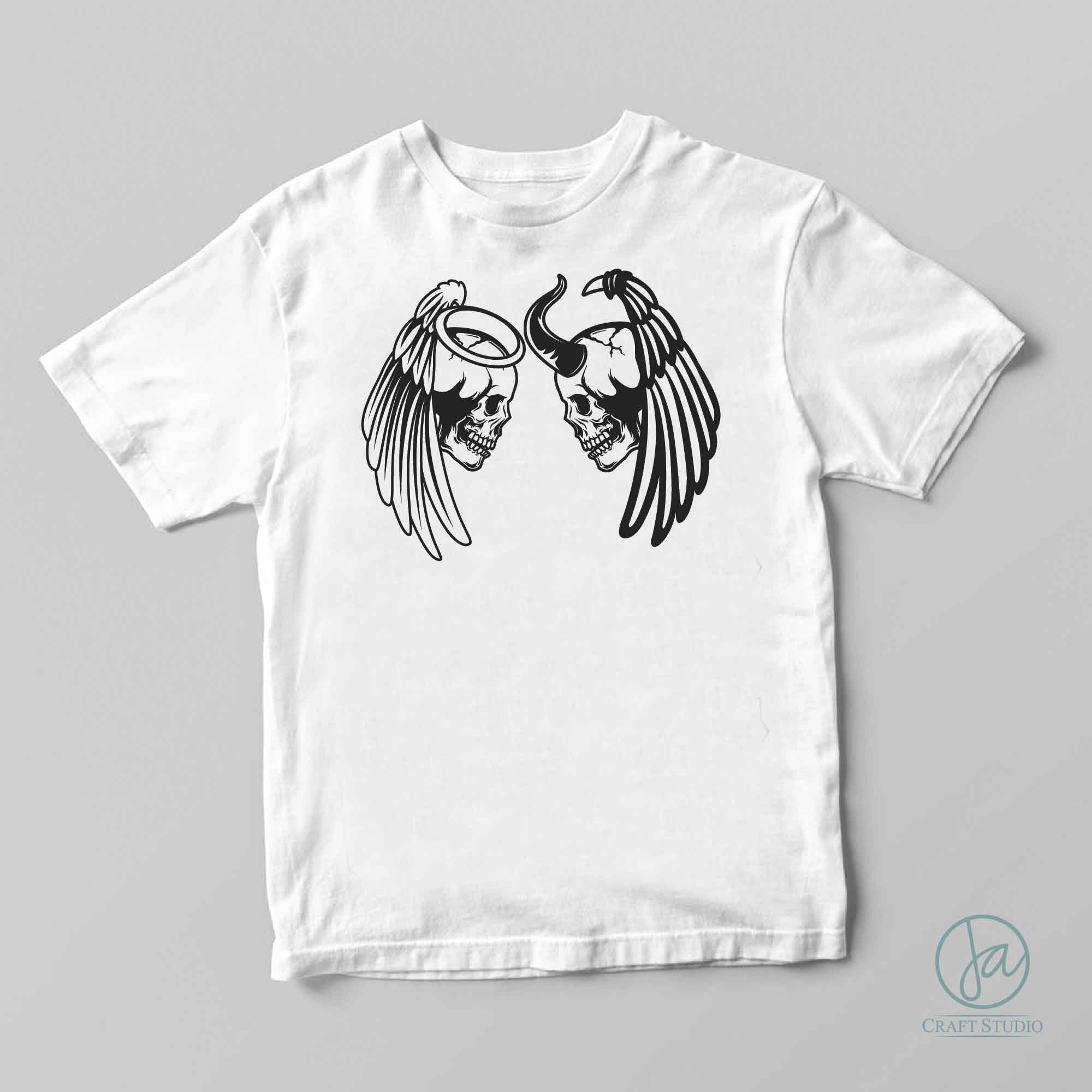 Angel & Devil SVG | Skull Svg | Saint and Demon Svg | Good and Bad ...