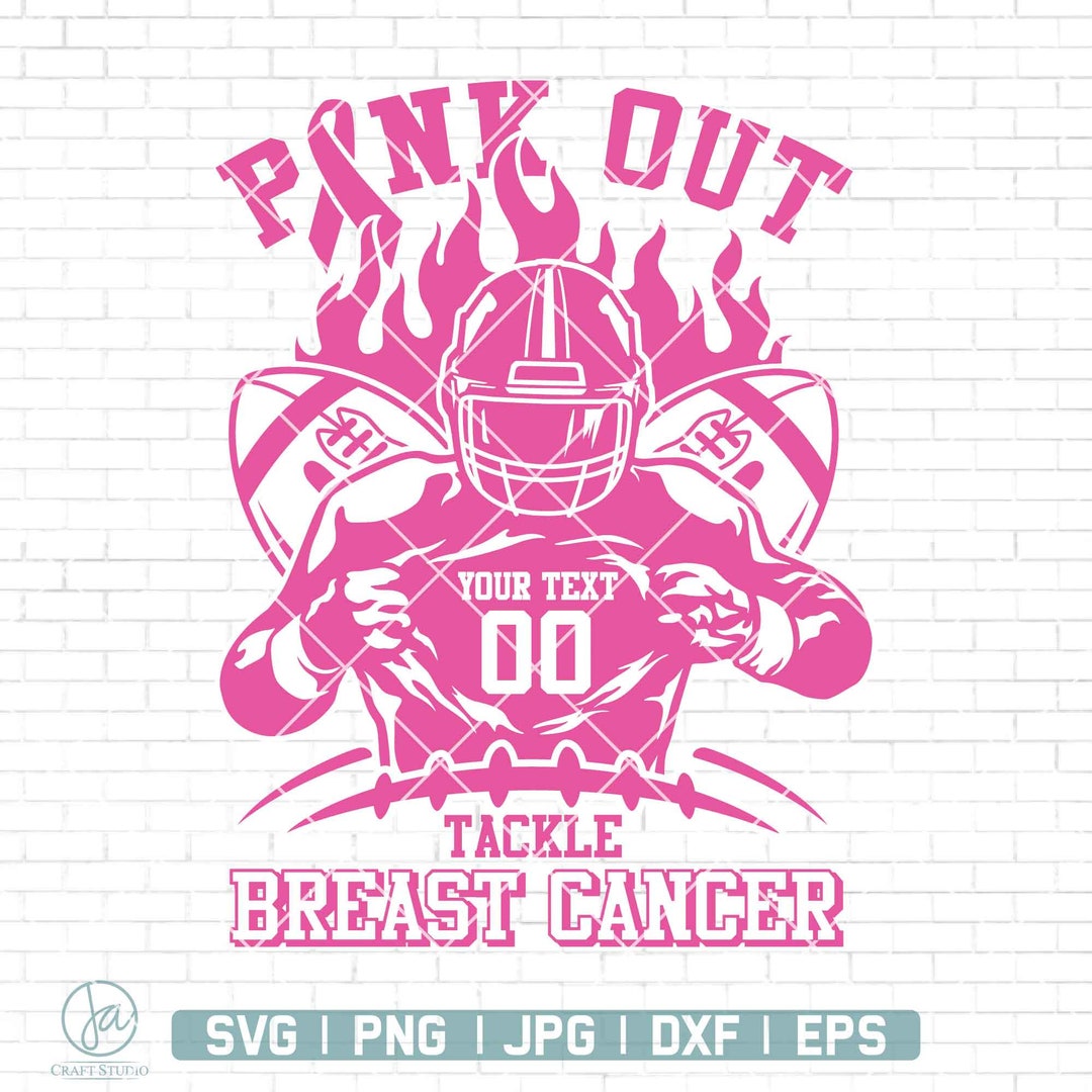 Football Svg | Pink Out Tackle Breast Cancer | Cancer Awareness Svg ...