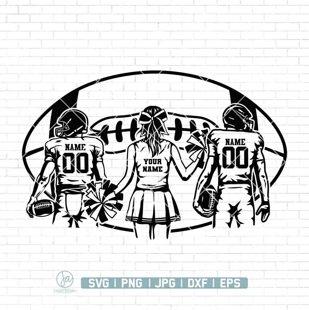Football Player Svg | Cheerleader Svg | Football Name Svg | Cheer Dance ...
