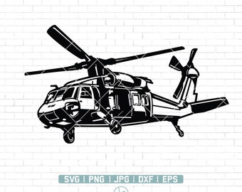 Helicopter Black Hawk Svg Eps Png Dxf Clipart for Cricut - Etsy