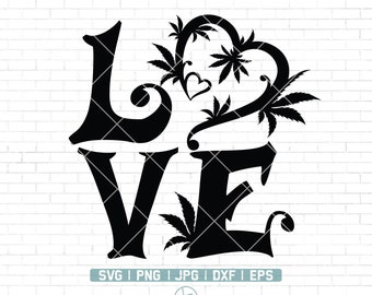 Cannabis Heart Svg | Etsy