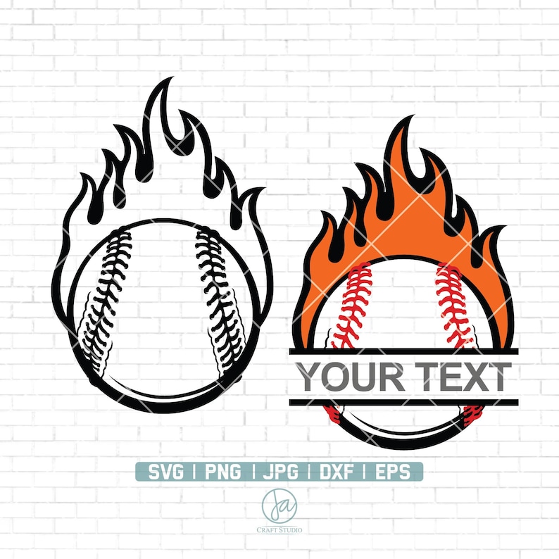 Baseball Svg File | Baseball With Flames Svg | Baseball Shirt Svg ...