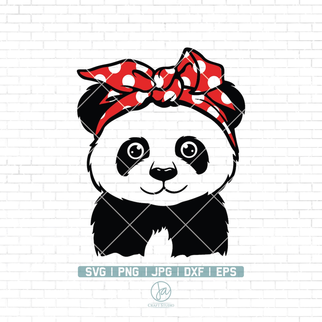 Cute Panda With Bandana Svg | Panda Svg | Cute Animal Svg | Cute Baby ...