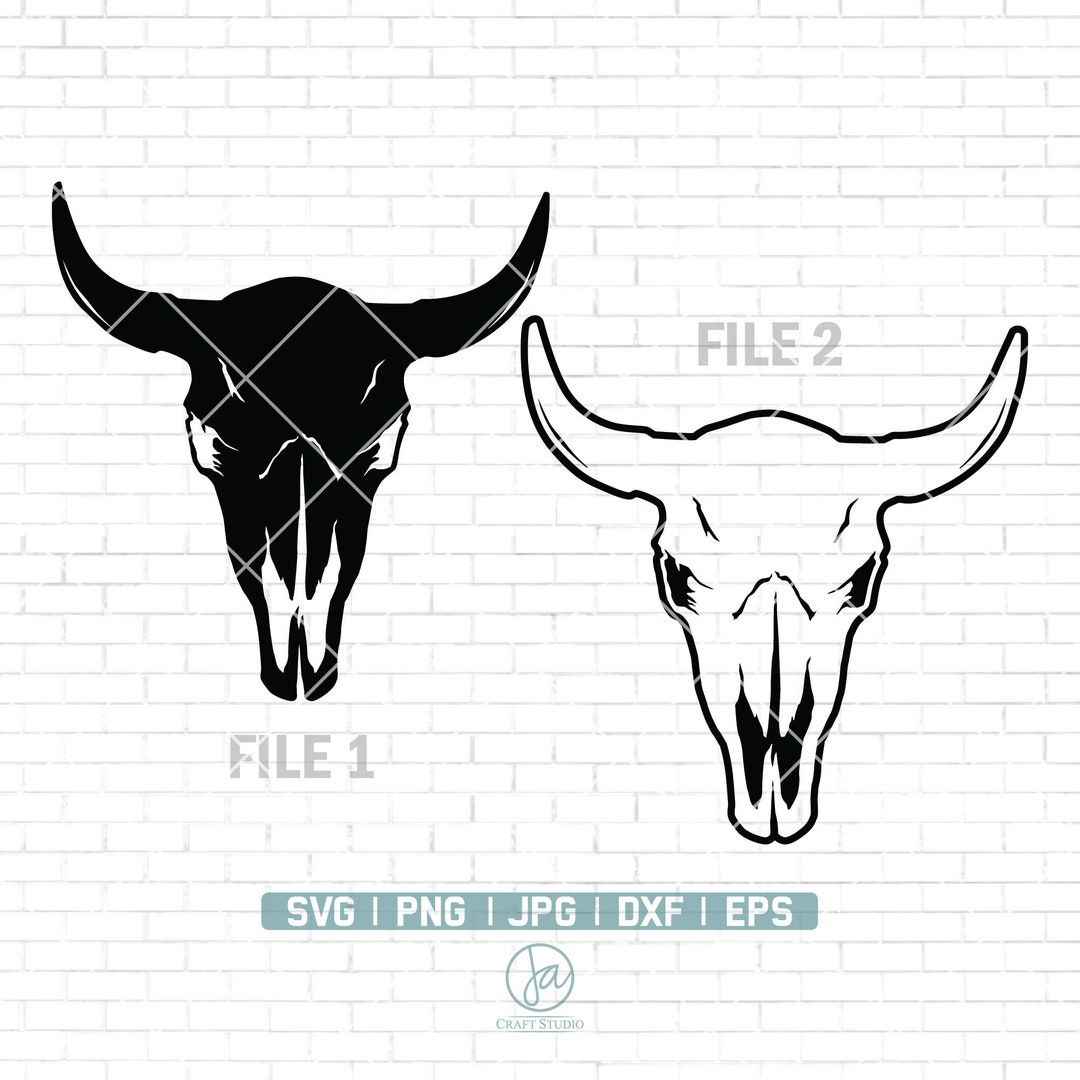 Cow Skull SVG File | Buffalo Svg | Cow Skull Cutfile | Bull Svg ...