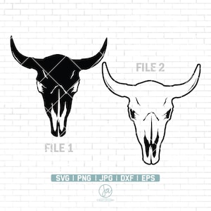 Cow Skull SVG File | Buffalo Svg | Cow Skull Cutfile | Bull Svg ...