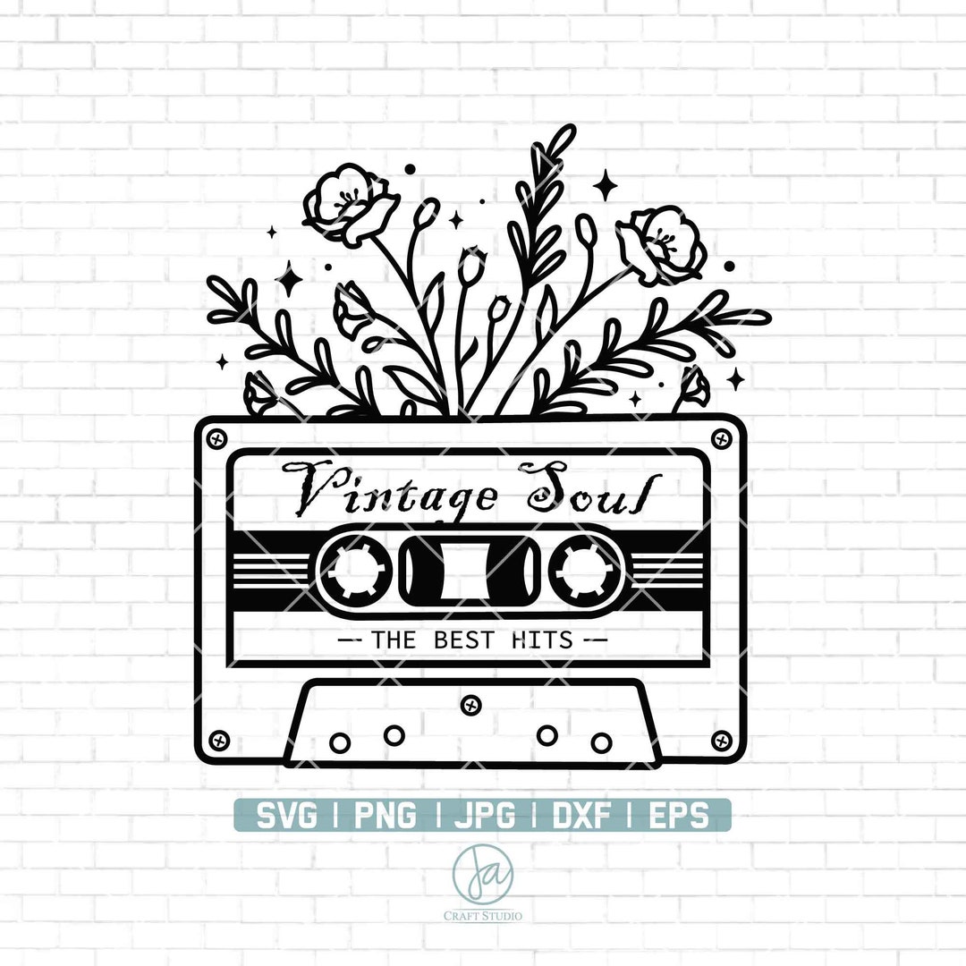 Floral Cassette Tape Svg | Vintage Soul Svg | Retro Svg | Wildflower ...