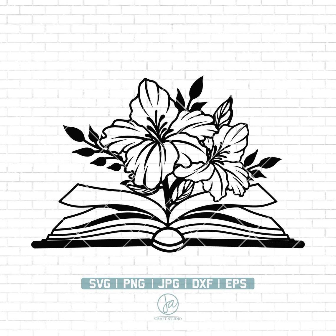 Floral Book Svg | Book With Flowers Svg | Book With Flowers | Flowers ...
