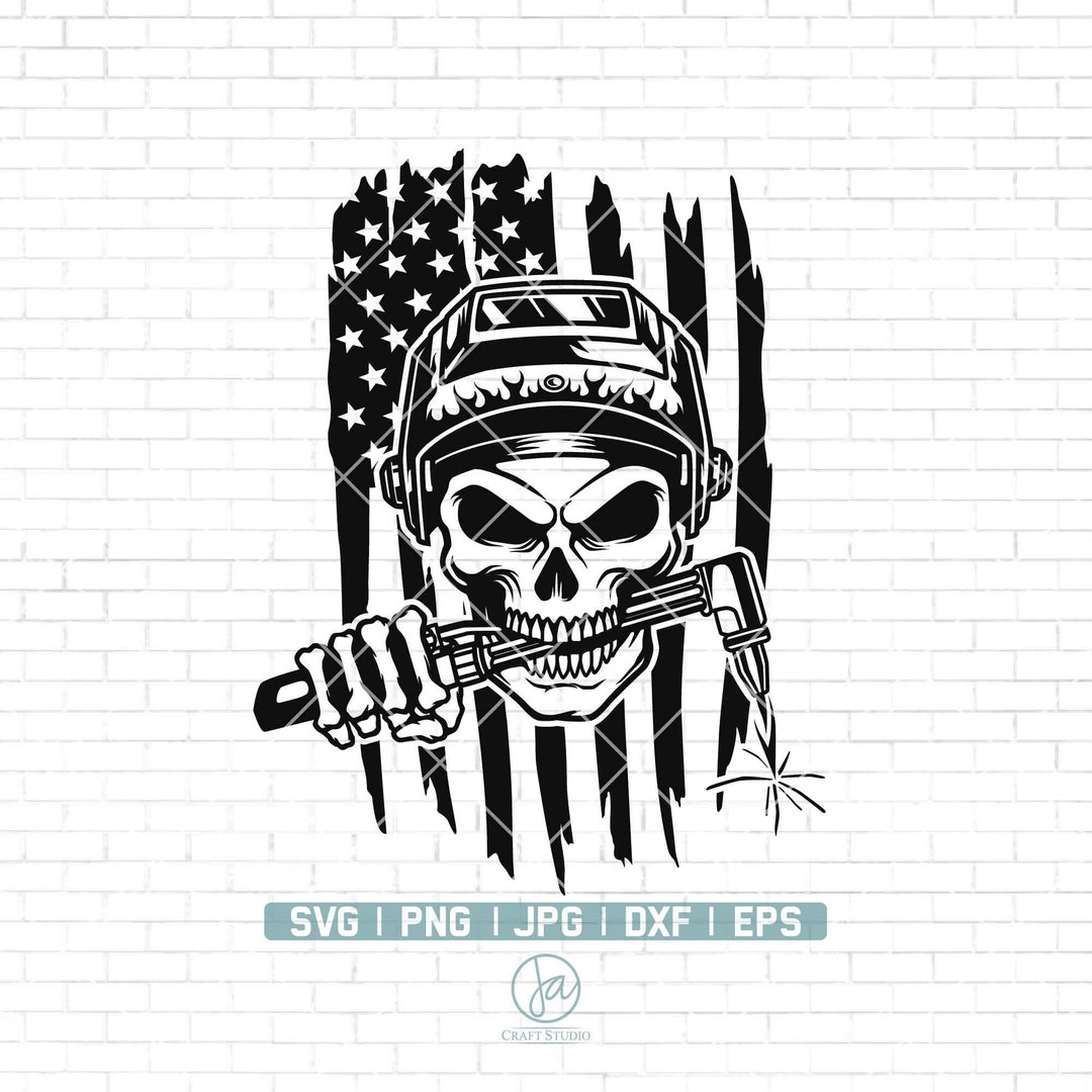 US Welder Skull Svg | Welder Clipart | Welder Svg | Skull Svg | Welder ...