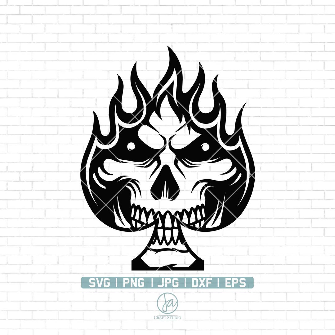 Pocket Aces Skull SVG | Skull Svg | Playing Cards Svg | Skeleton Svg ...