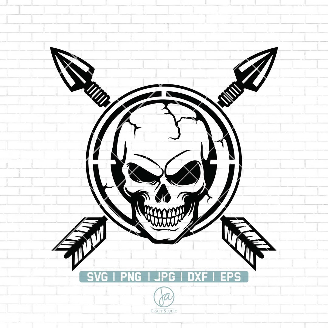 Skull Archery Svg | Archery Logo SVG | Skull | Archery Target SVG ...