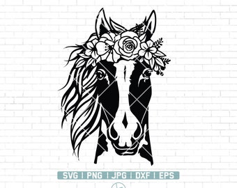 Floral Horse Svg | Etsy