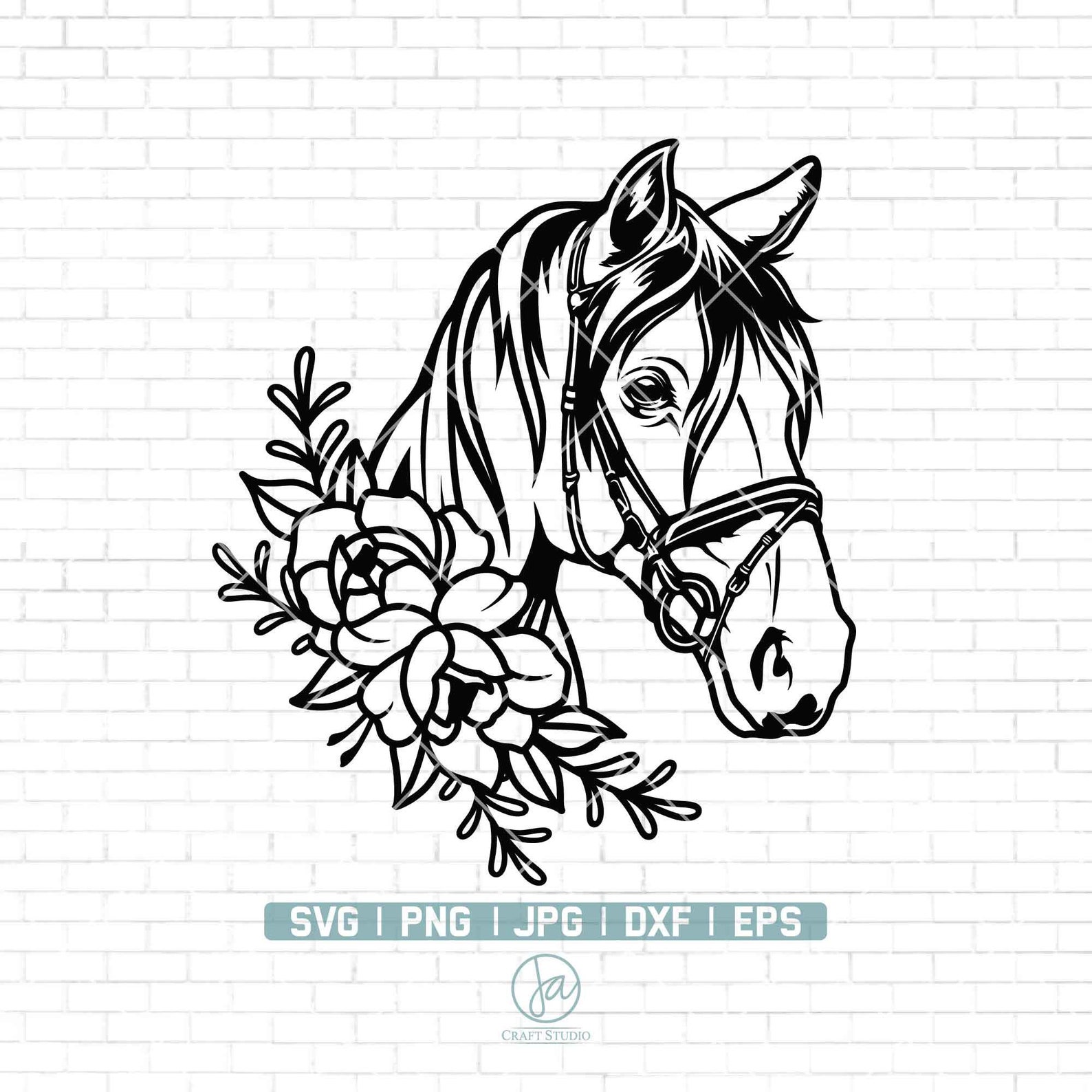Horse SVG File Floral Horse Svg Horse With Flowers SVG - Etsy