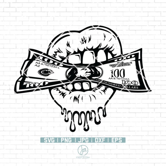 Sexy Lips Bite Money 100 Dollar Svg Sexy Red Lips Bite Money | Etsy