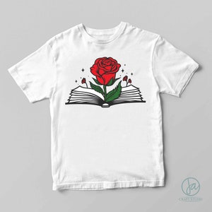 Book With Roses SVG, Floral Book Svg, Roses Svg, Book With Rose Flower ...