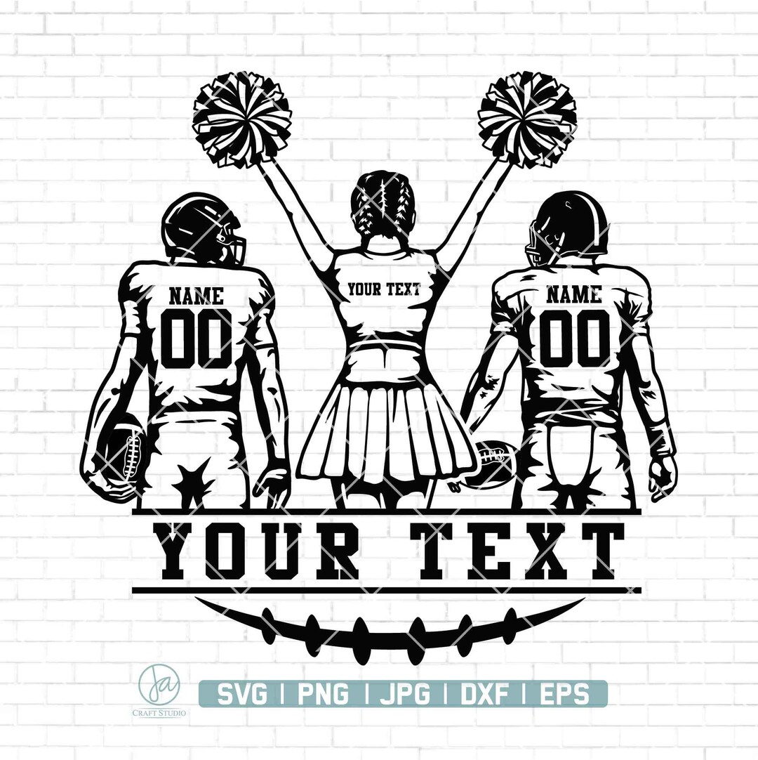 Cheerleader Svg | Football Player Svg | Football Name Svg | Cheer Dance ...