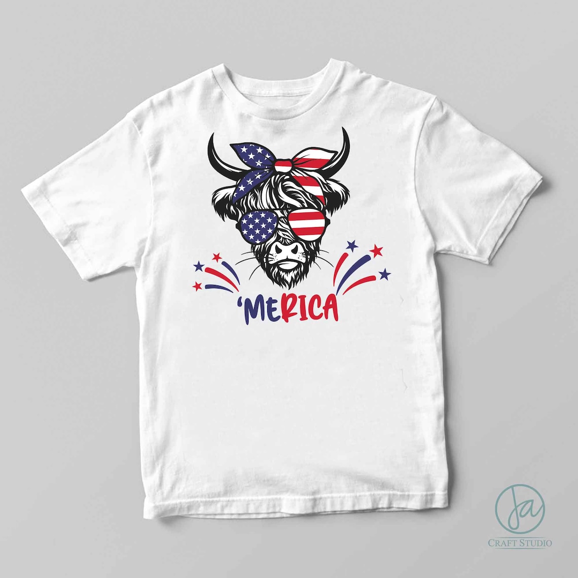 Highland Cow Svg | 4th of July Svg | American Flag Svg | Fourth of July ...