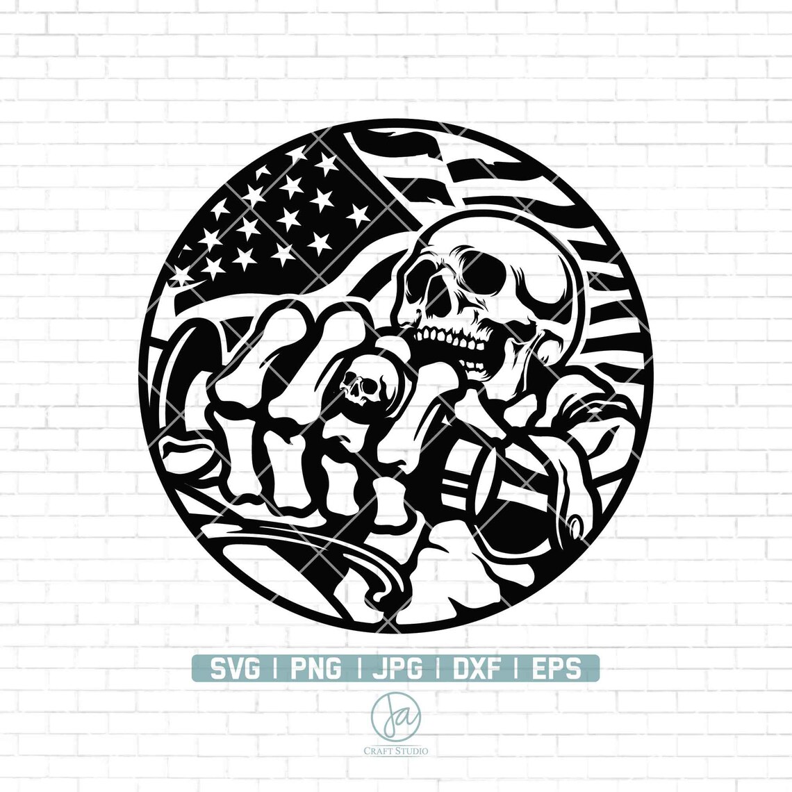 Skull Biker Svg Skeleton Riding Motorcycle Svg US Biker - Etsy