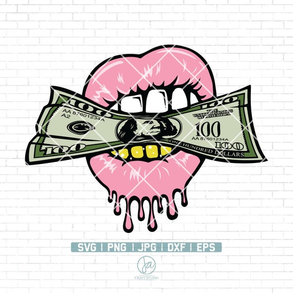 Sexy Lips Bite Money 100 Dollar Svg Sexy Red Lips Bite Money | Etsy