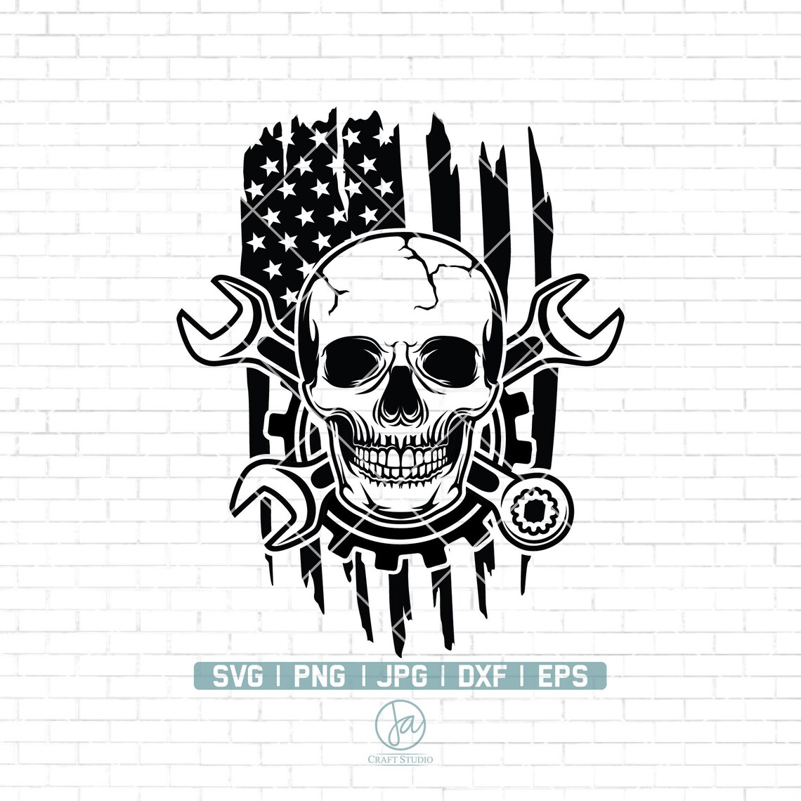 US Skull Mechanic Svg Mechanic Svg Mechanic Logo Skull - Etsy