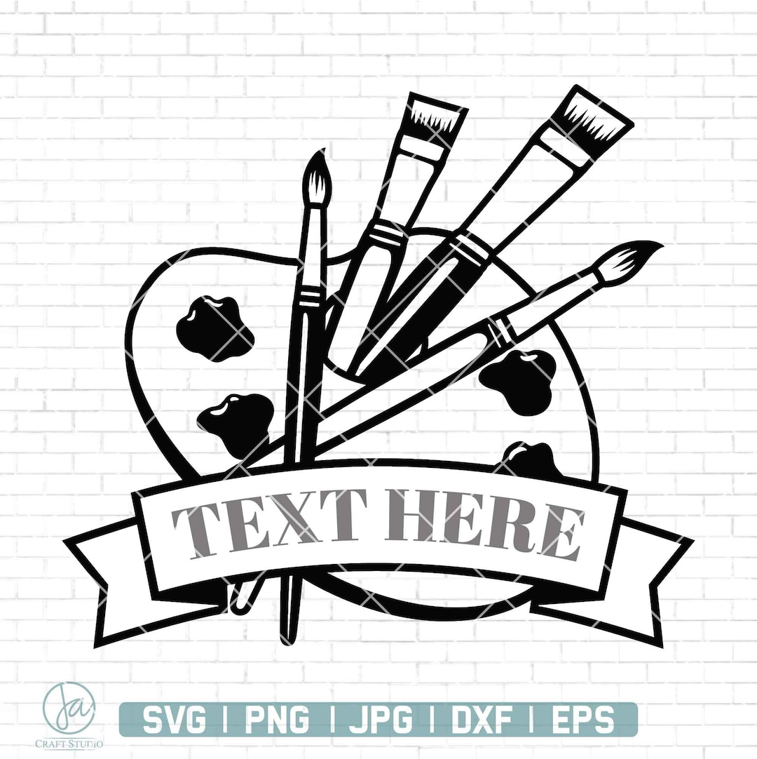 Art Painter Paintbrush SVG | Artist Clip Art Cut File | Paint Palette ...