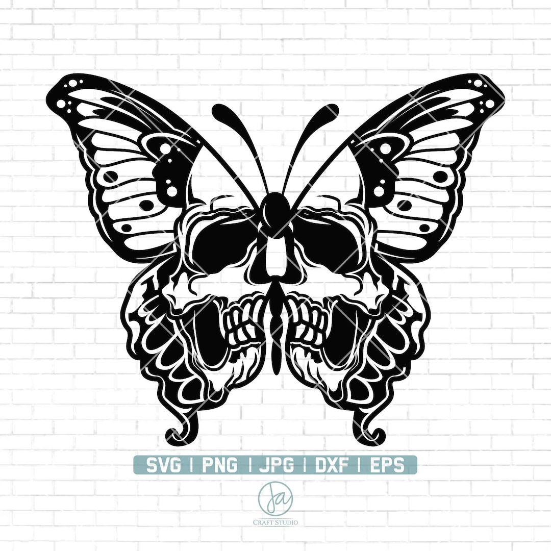 Skull Butterfly Svg | Butterfly Svg | Skeleton SVG | Butterfly Clipart ...