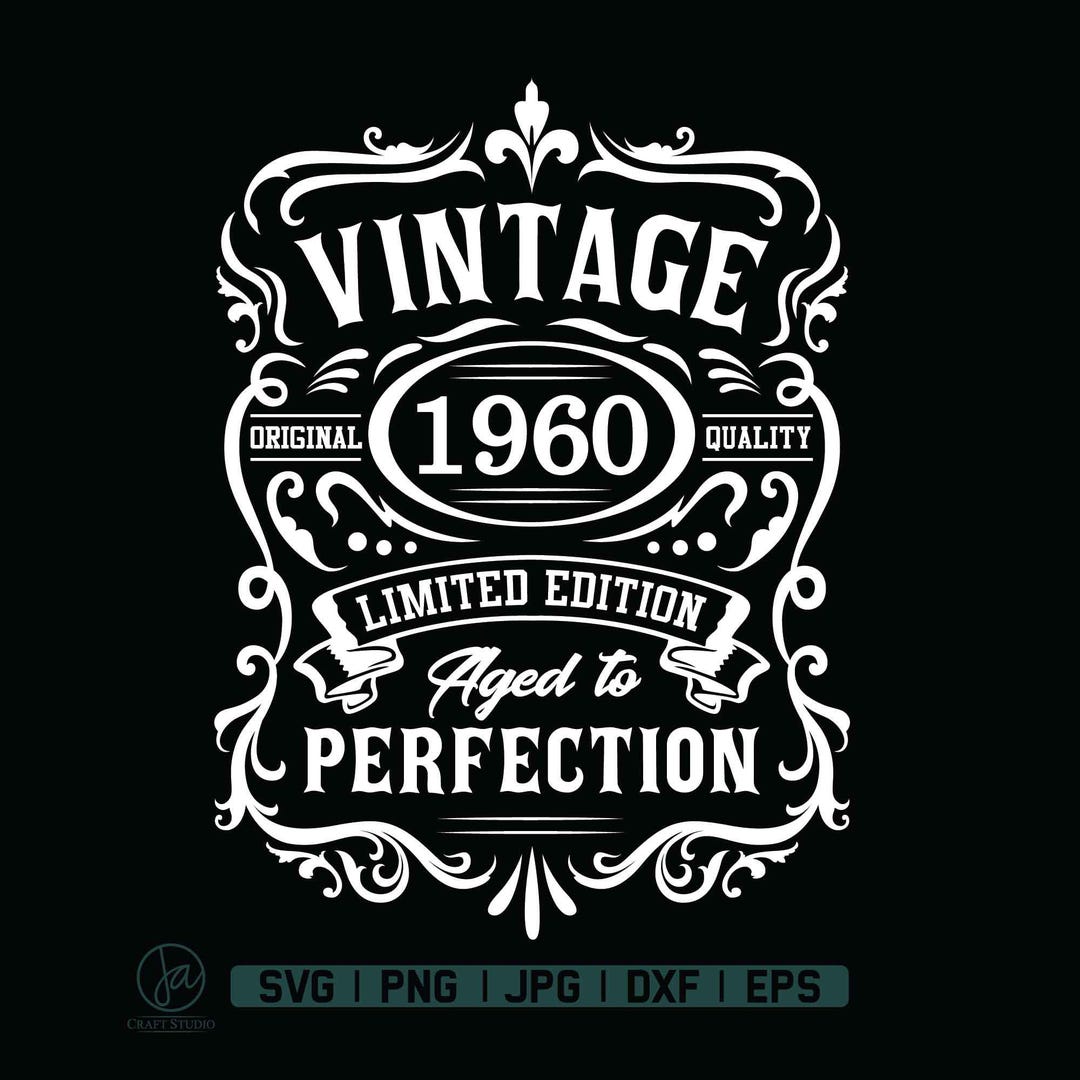 65th Birthday Svg | 65th Birthday Shirt | Vintage 1960 Svg | 1960 Aged ...