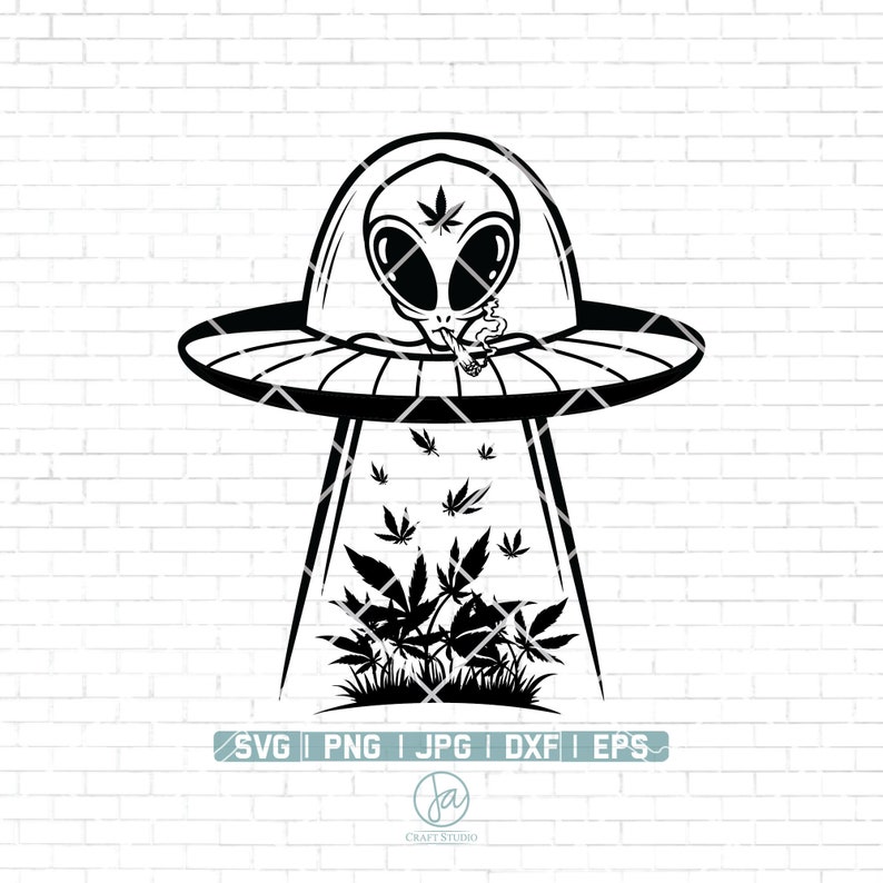 Alien Harvesting Weed Svg Alien Smoking Joint Svg Alien - Etsy