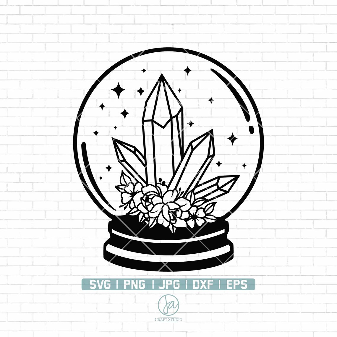 Crystal With Flower SVG Crystal Ball SVG File Mystical SVG | Etsy