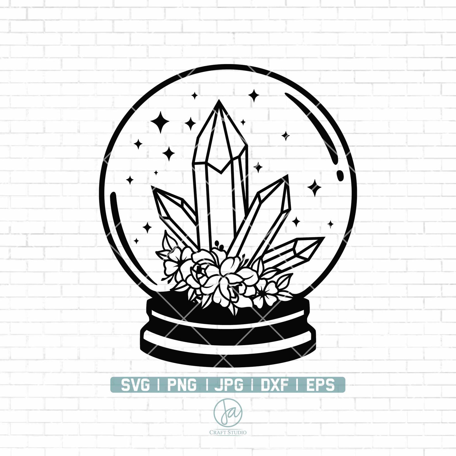 Crystal With Flower SVG Crystal Ball SVG File Mystical SVG | Etsy