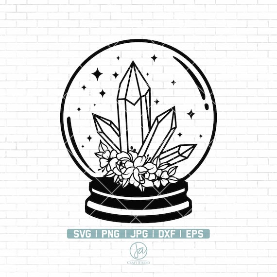 Crystal With Flower SVG Crystal Ball SVG File Mystical SVG | Etsy