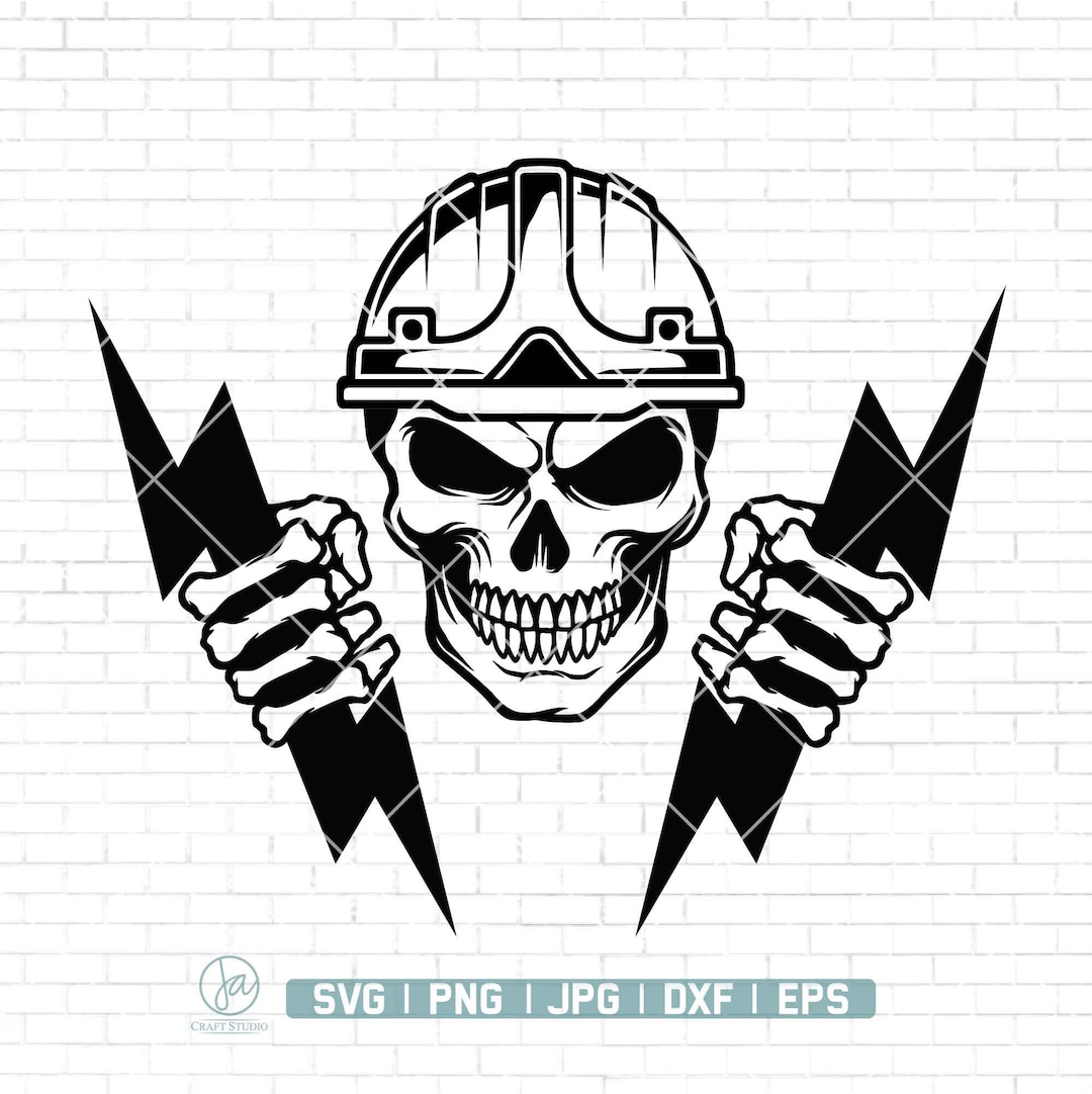 Electrician Skull Svg | Electrician Svg | Lineman Skull Svg | Lineman ...