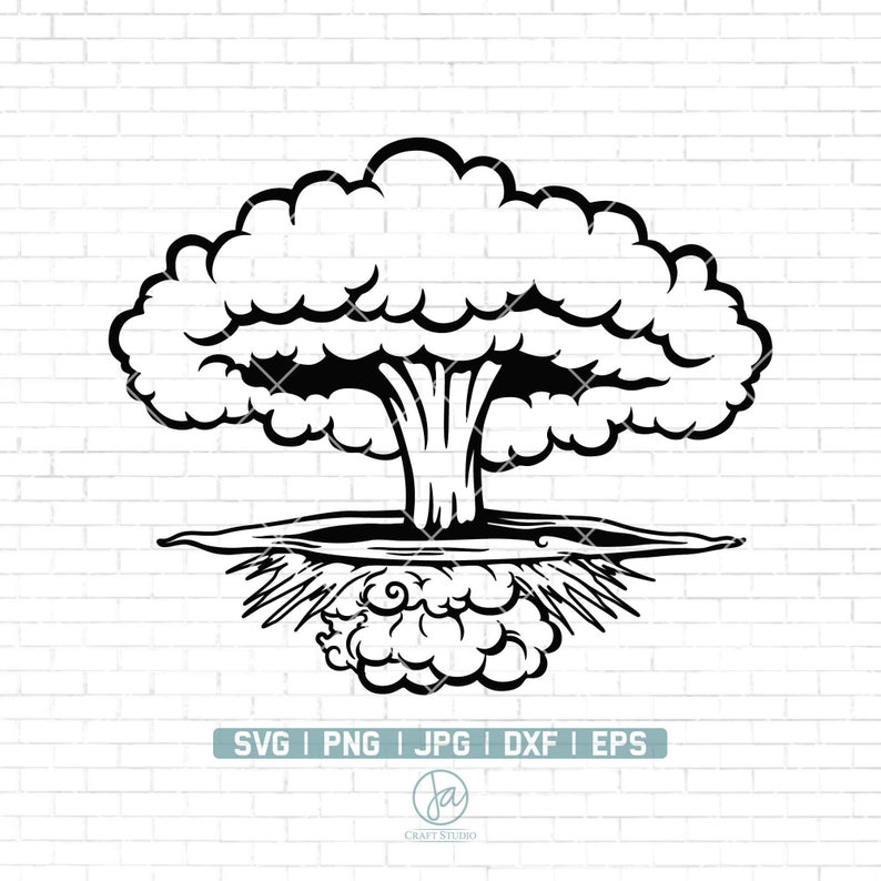 Mushroom Cloud SVG Nuclear Bomb Explosion Svg Atomic Bomb - Etsy