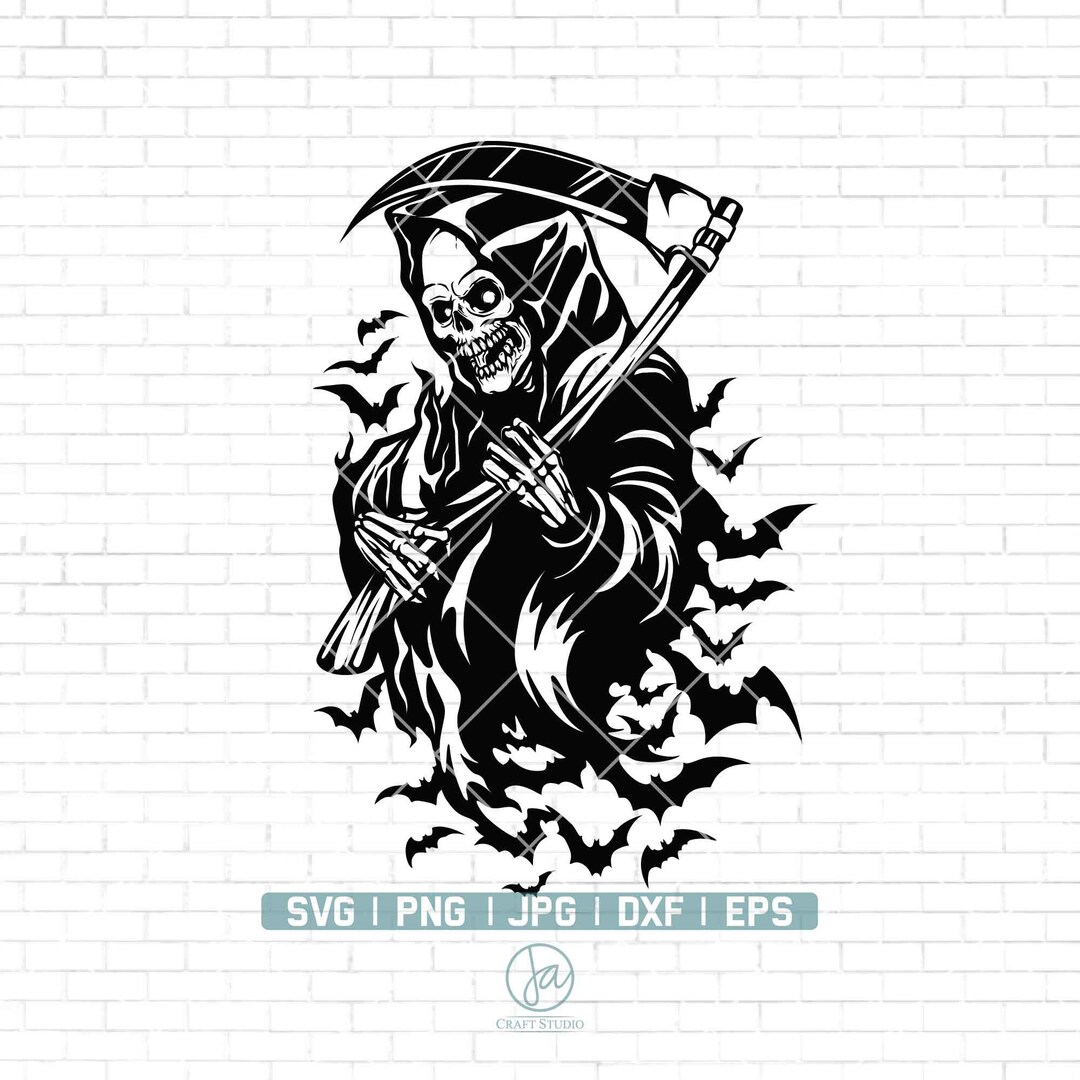 Grim Reaper Svg | Skeleton Svg | Grim Reaper Decal | Halloween Svg ...
