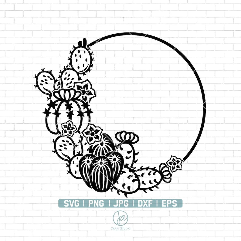 Cactus Frames SVG | Cactus SVG File | Cactus Monogram Svg | Cactus ...