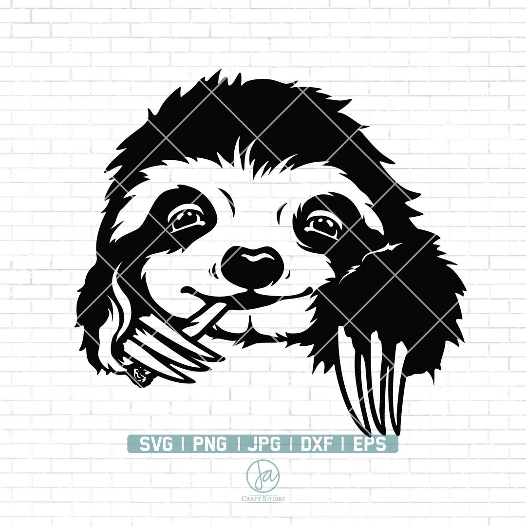 Sloth Smoking Joint Svg File Sloth Svg Smoking Weed Svg Smoking Joint ...