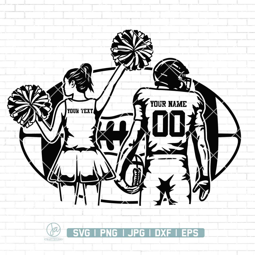 Football Player Svg | Cheerleader Svg | Football Name Svg | Cheer Dance ...