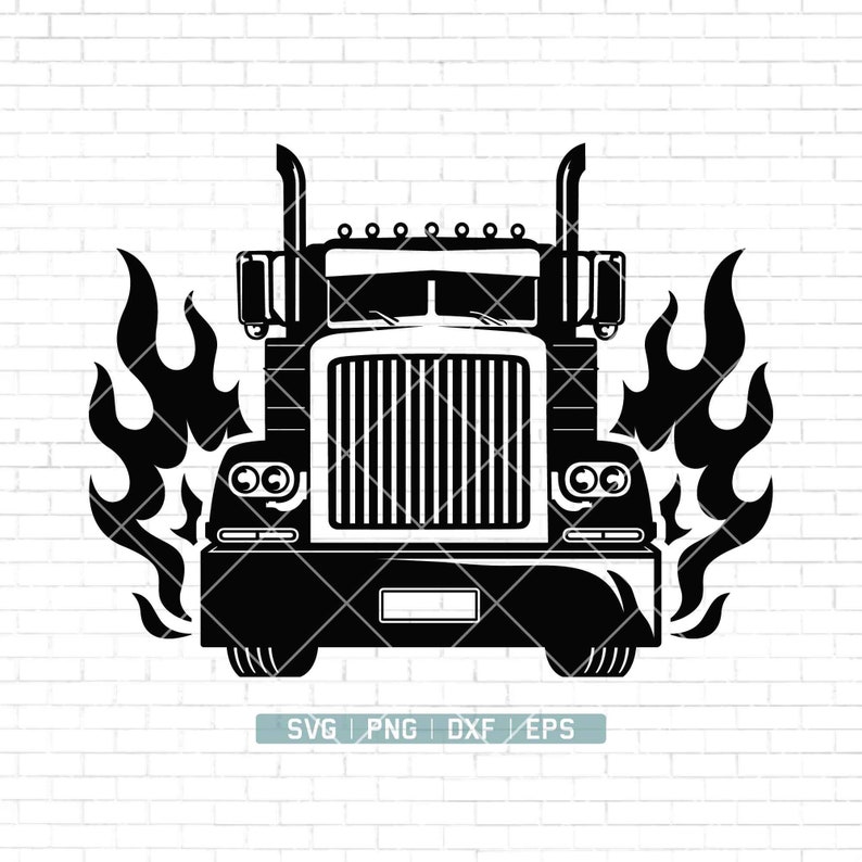 Flaming Semi Truck SVG Big Truck Svg Semi Truck Svg - Etsy