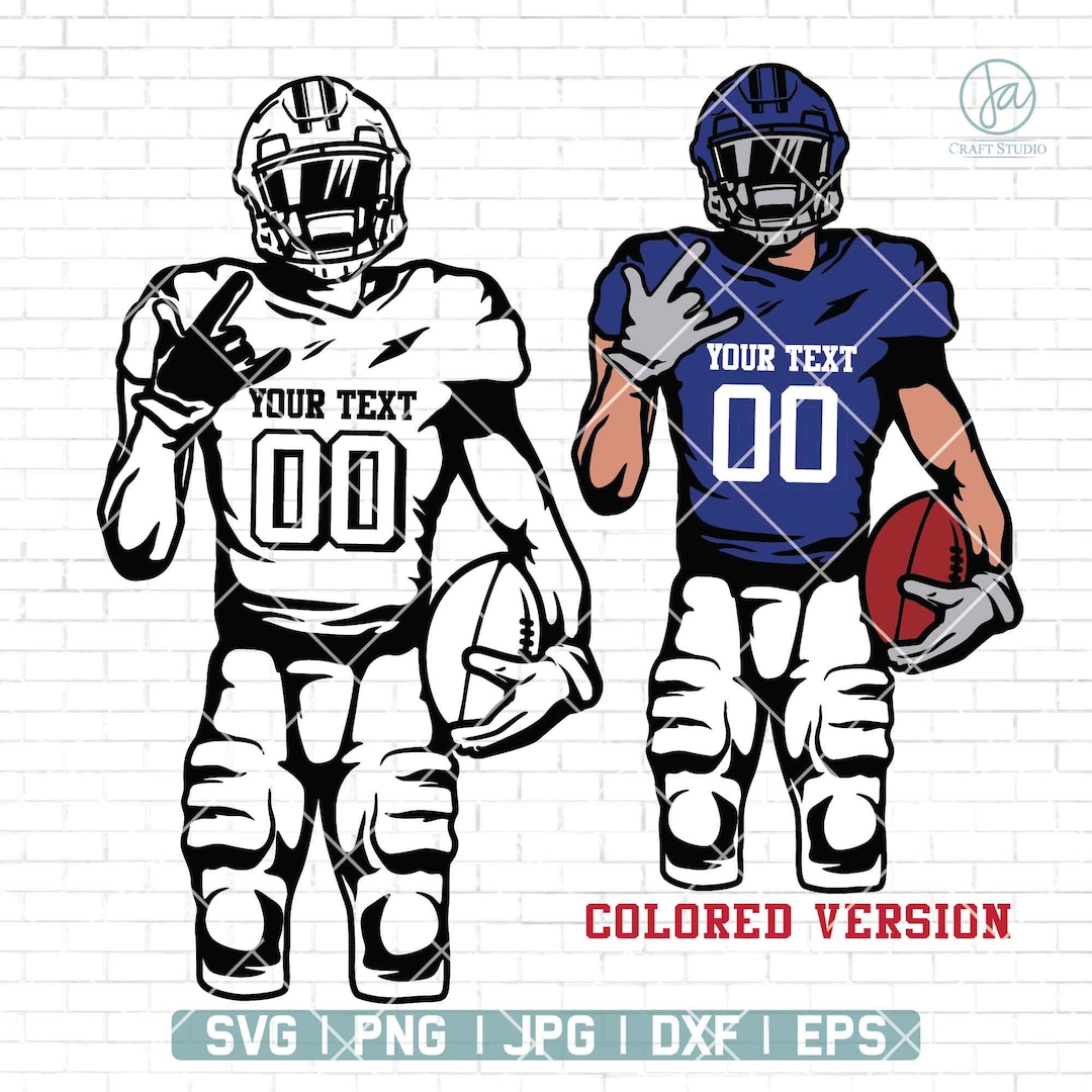 Football Player Svg Customized Football Player Svg Football Svg Colored ...