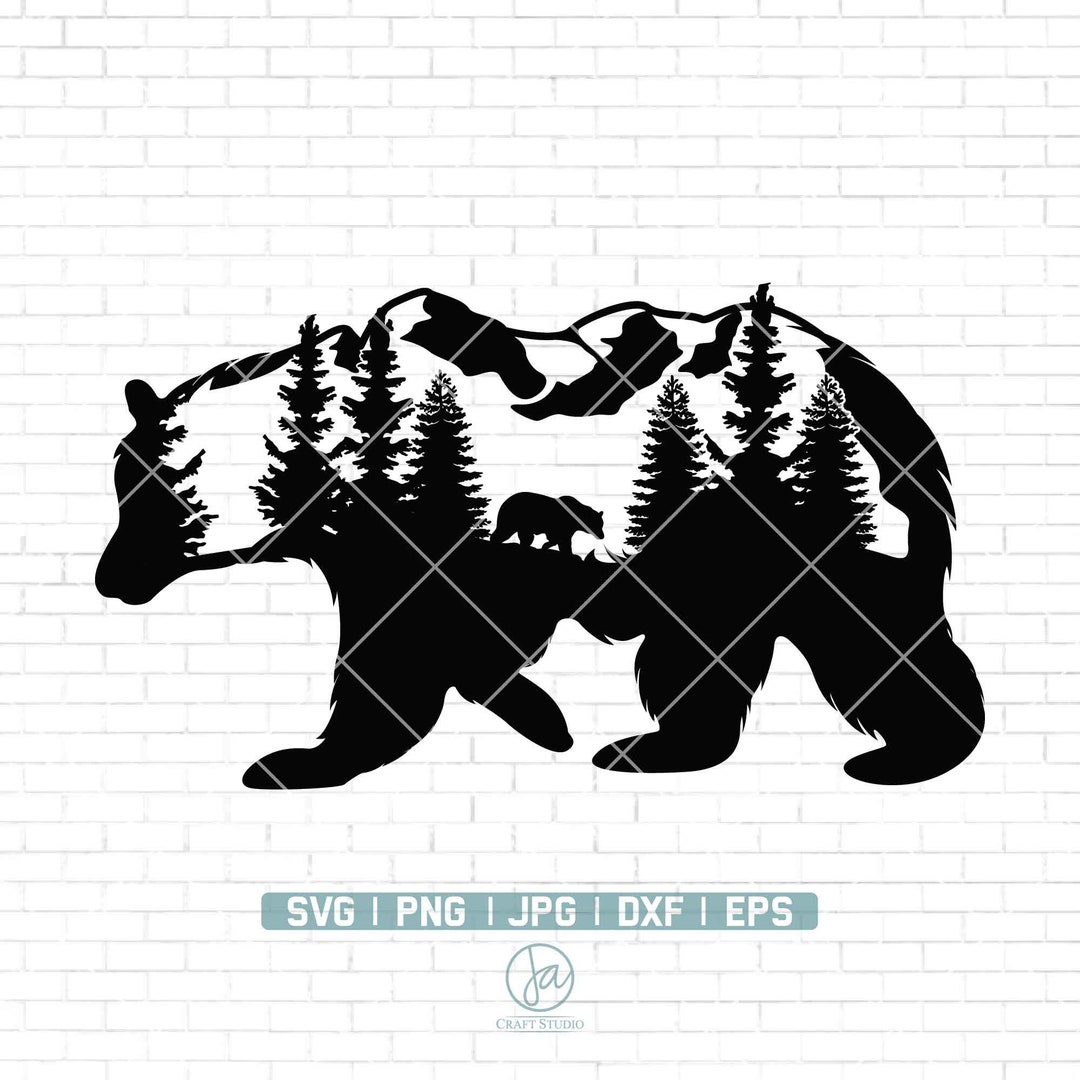 Bear Svg | Wilderness Svg | Camping Svg | Grizzly Bear Svg | Forest Svg ...