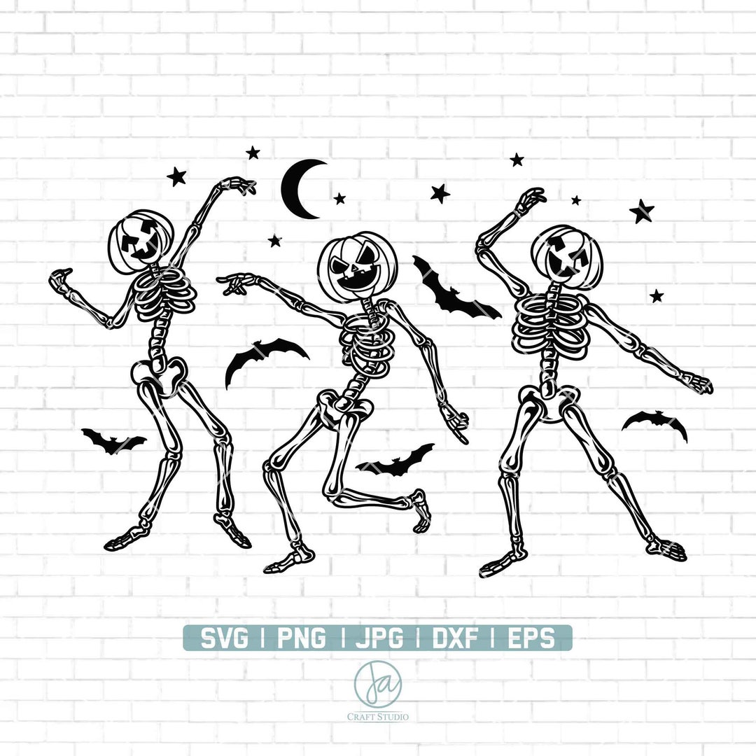 Dancing Skeleton PNG SVG | Halloween Dancing Skeleton Svg | Skeletons ...