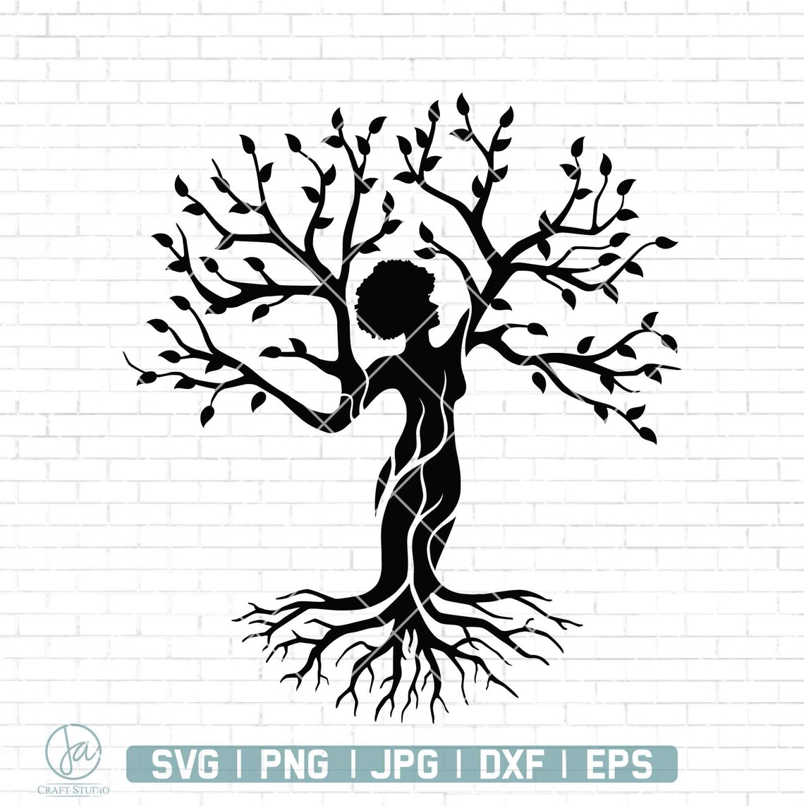 Afro Woman Tree SVG | Women Empowerment SVG | Mother Nature SVG | Tree ...