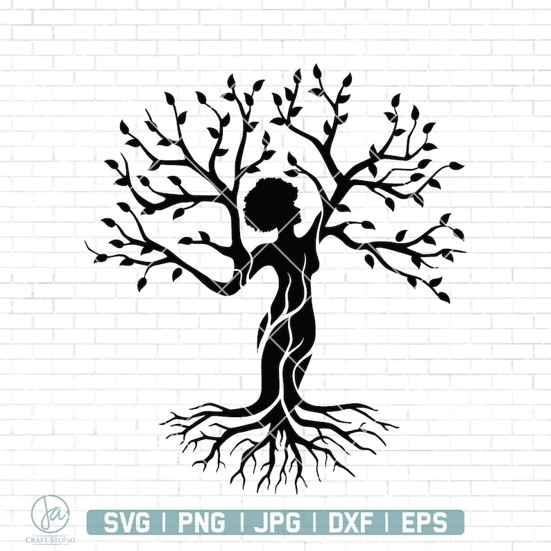 Afro Woman Tree SVG | Women Empowerment SVG | Mother Nature SVG | Tree ...