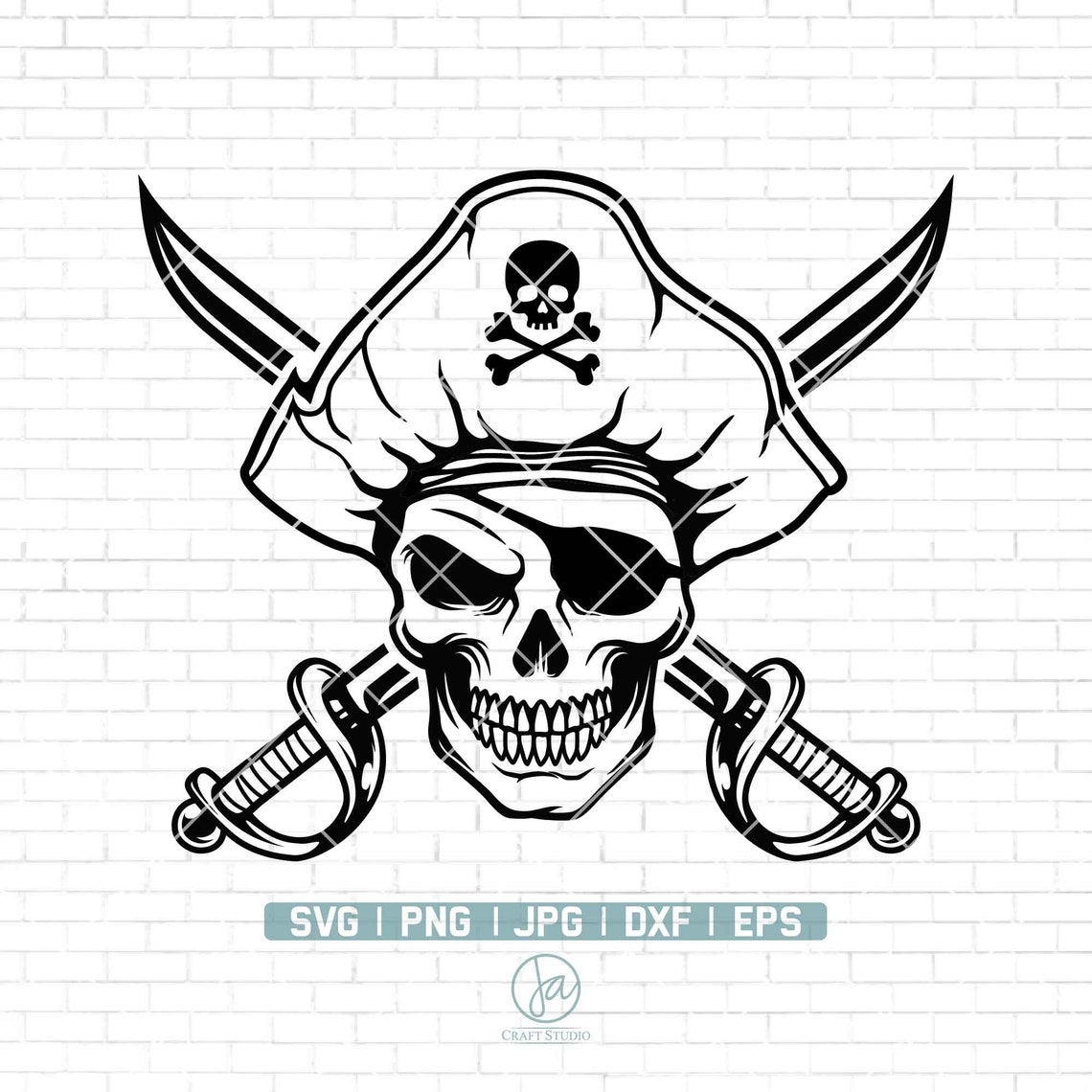 Pirate Skull Svg | Pirate SVG | Skull Svg | Pirate Clipart | Pirate Cut ...