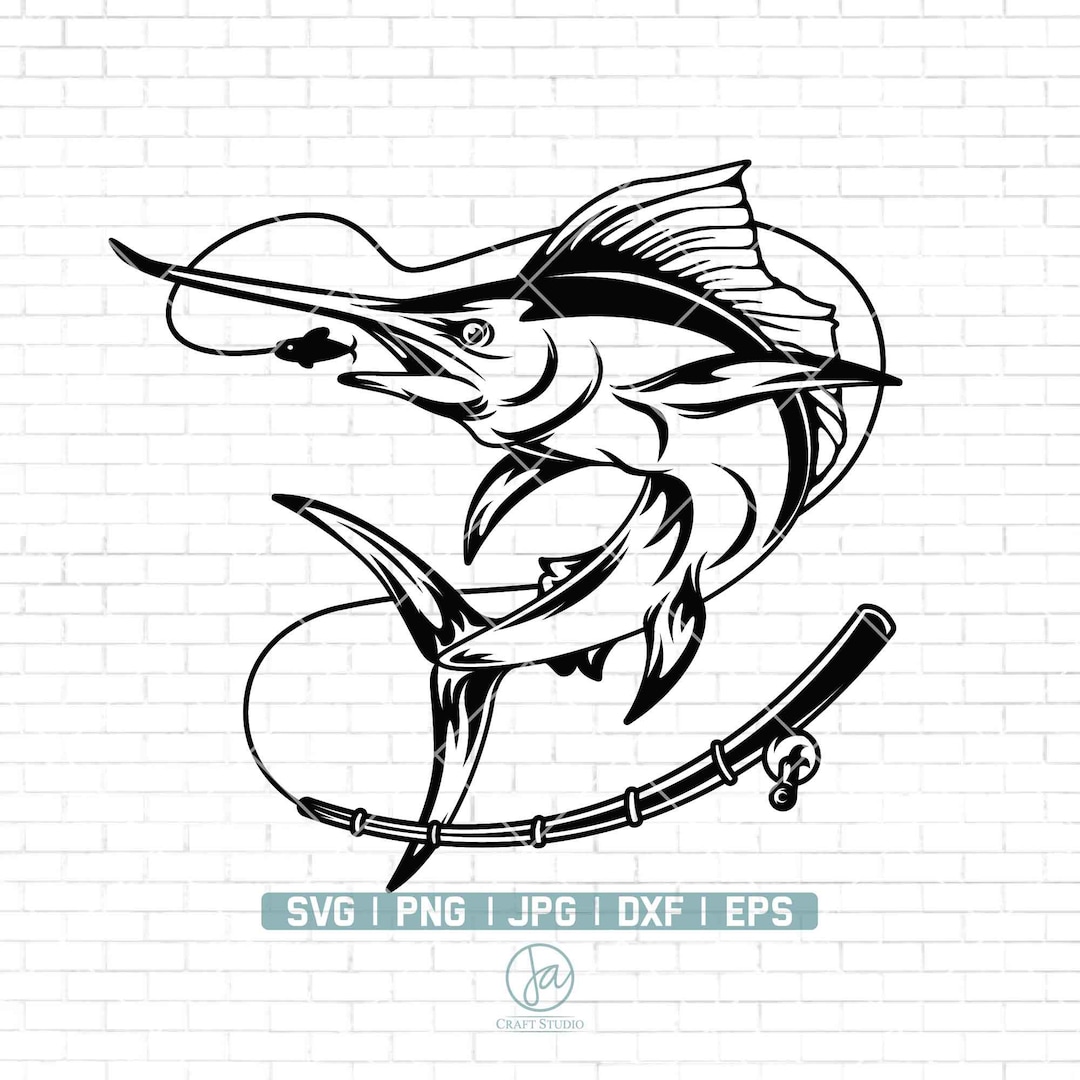 Marlin Fishing Svg | Fishing Svg | Marlin Fish Svg | Marlin Clipart ...
