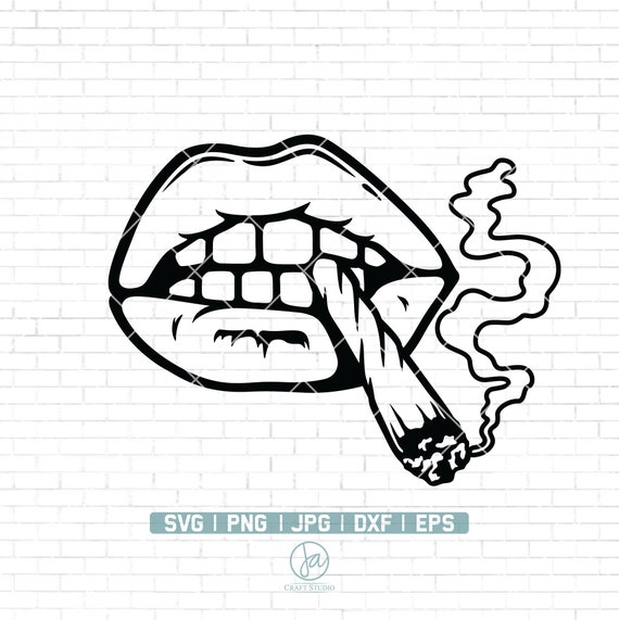Sexy Lips Smoking Joint SVG File Smoking Weed Svg Smoking | Etsy