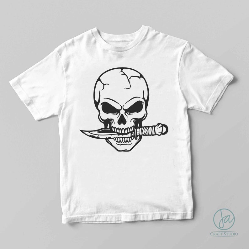 Skull Biting Knife SVG | Dagger SVG | Metal Blade Stab Blood Bite ...